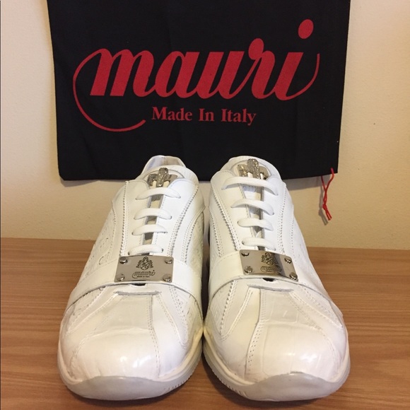 Mauri | Shoes | Mauri Mens Embossed Napa White Leather Shoe | Poshmark